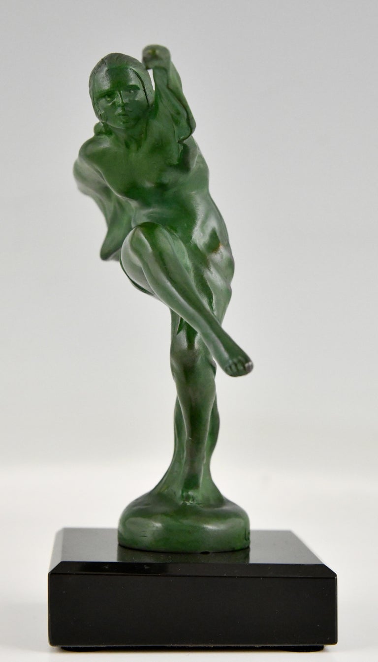 Art Deco Car Mascot Lady with Flowing Dress Sadi Max Le Verrier, 1930 ...