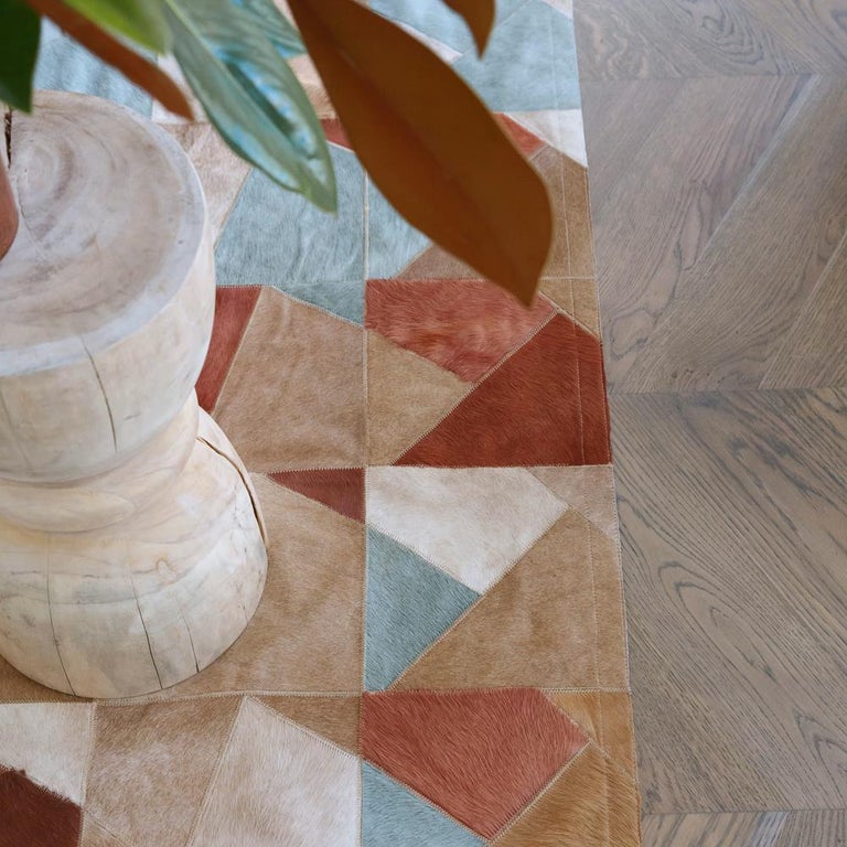 Art Deco Caramel Faceta Customizable Cowhide Area Floor Rug Extra Large ...