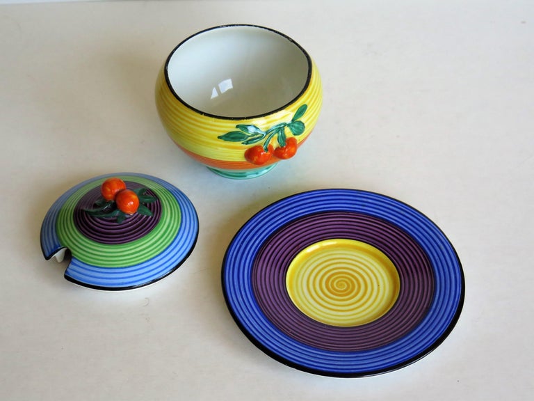 Art Deco Carlton Ware Pottery Jam Pot Lid and Stand fully marked, Circa ...