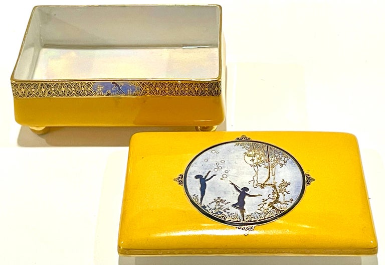 Art Deco Carltonware Luster Moonlight Frolicking Pixie Table Box, for ...