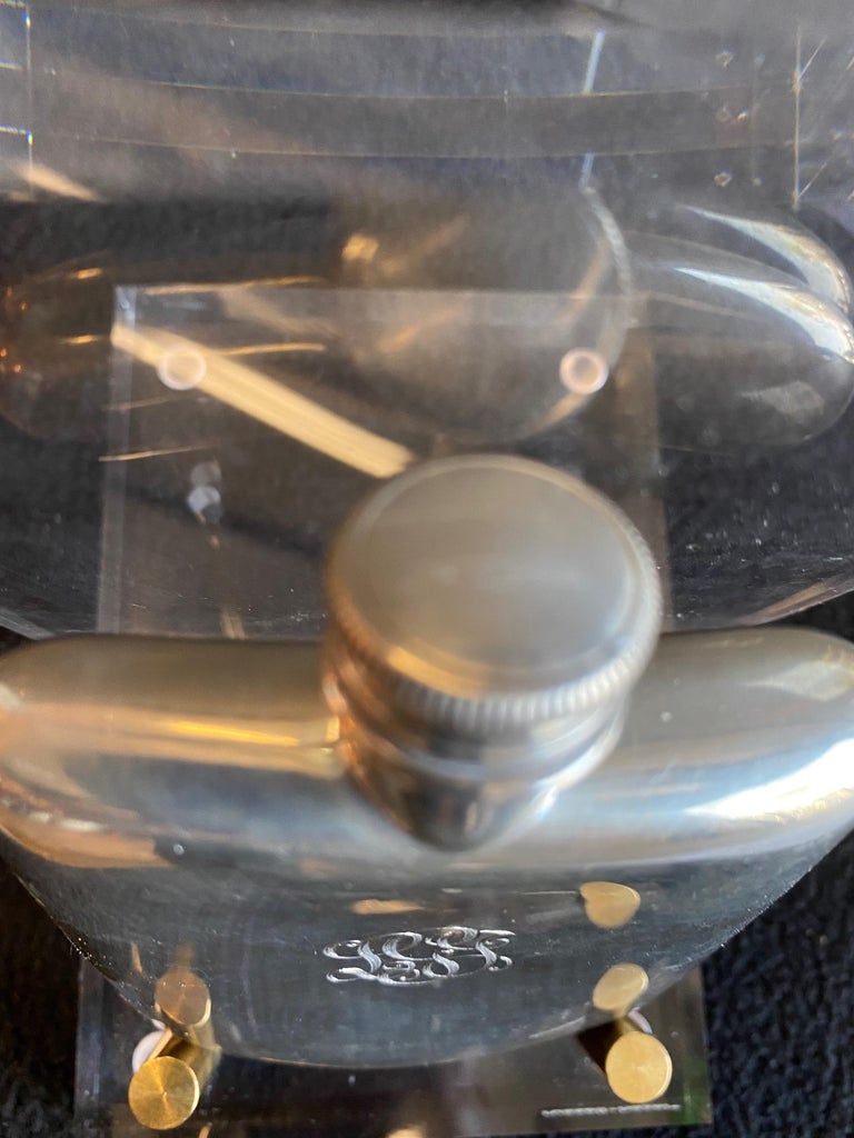 Art Deco Cartier Pewter Hip Flask For Sale at 1stDibs