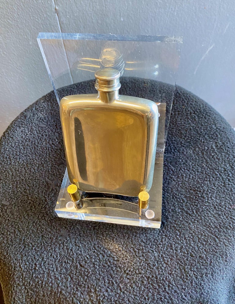 Art Deco Cartier Pewter Hip Flask For Sale at 1stDibs