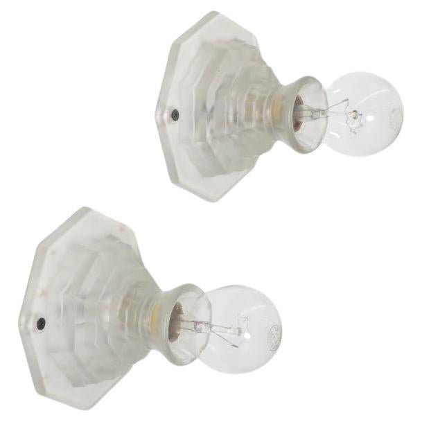 Shimmery Art Deco Peach Molded Glass Wall Mount Socket Sconce For Sale ...