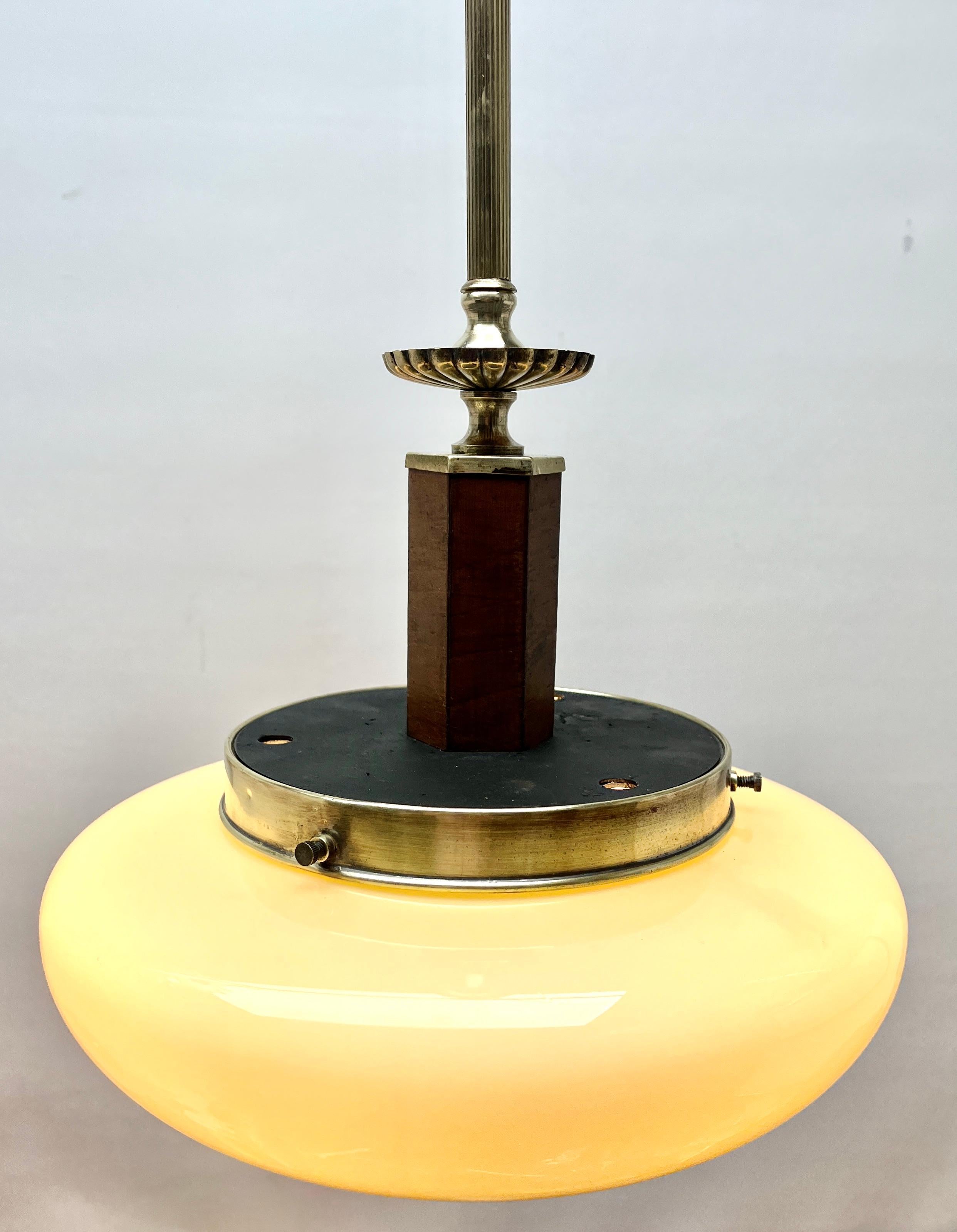 Art Deco Ceiling Lamp, Scailmont Belgium Glass Shade, 1930s For Sale at ...