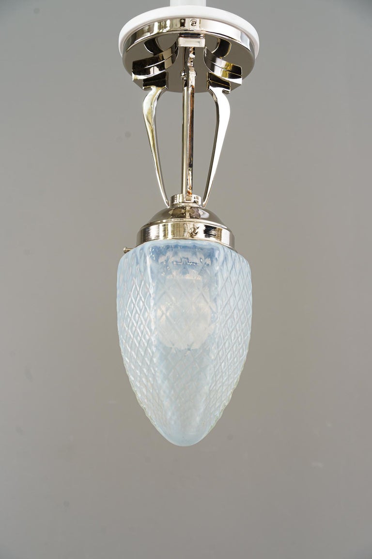 Art Deco Ceiling Lamp with Opaline Glass Shade Vienna Around 1920s For ...