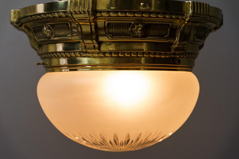 Art Deco Ceiling Lamp with Original Cut Glass Shade Vienna Around 1920s ...