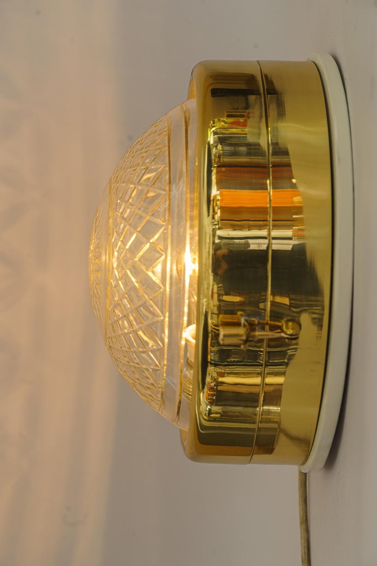 Art Deco Ceiling or Wall Lamp with Original Cut Glass Shade Vienna ...
