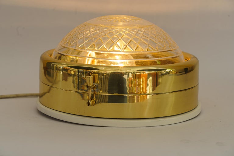 Art Deco Ceiling or Wall Lamp with Original Cut Glass Shade Vienna ...