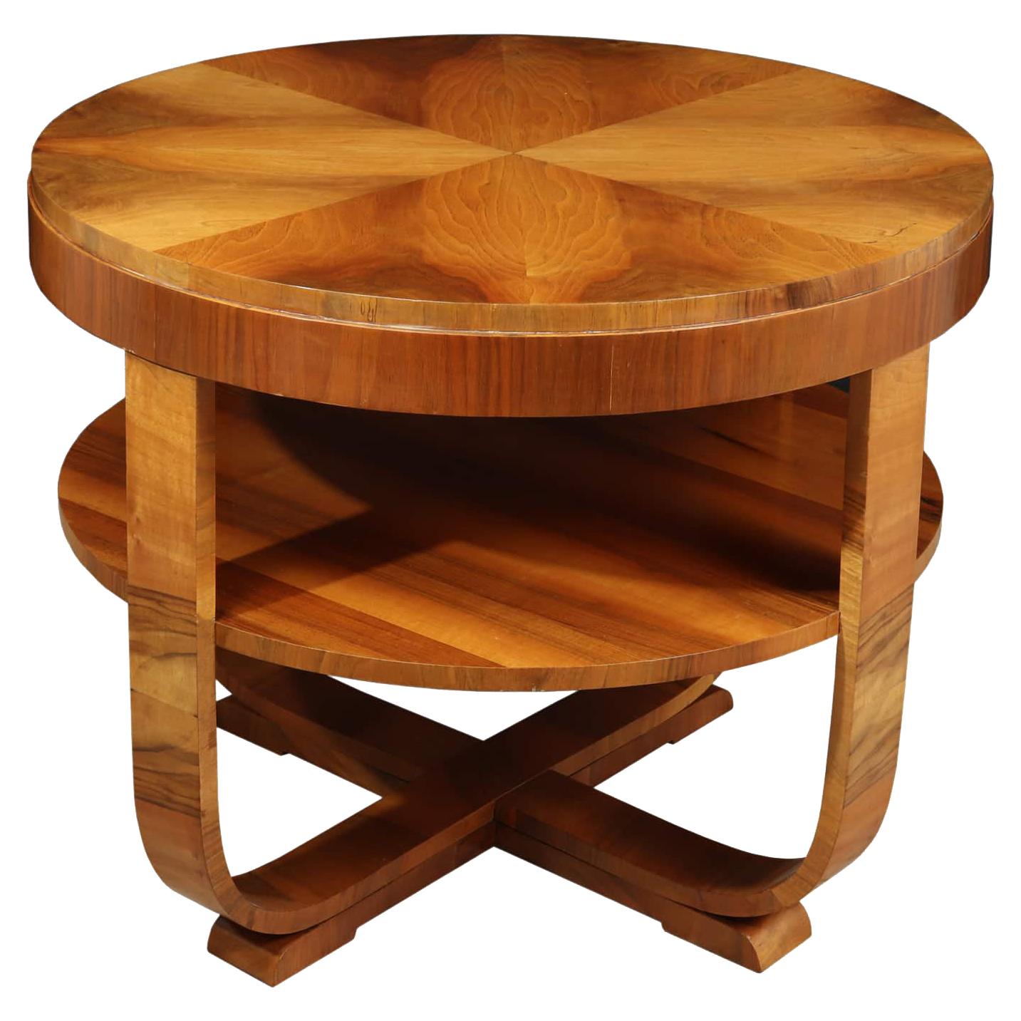 Art Deco Center Coffee Table in Walnut, circa 1930 For Sale at 1stDibs