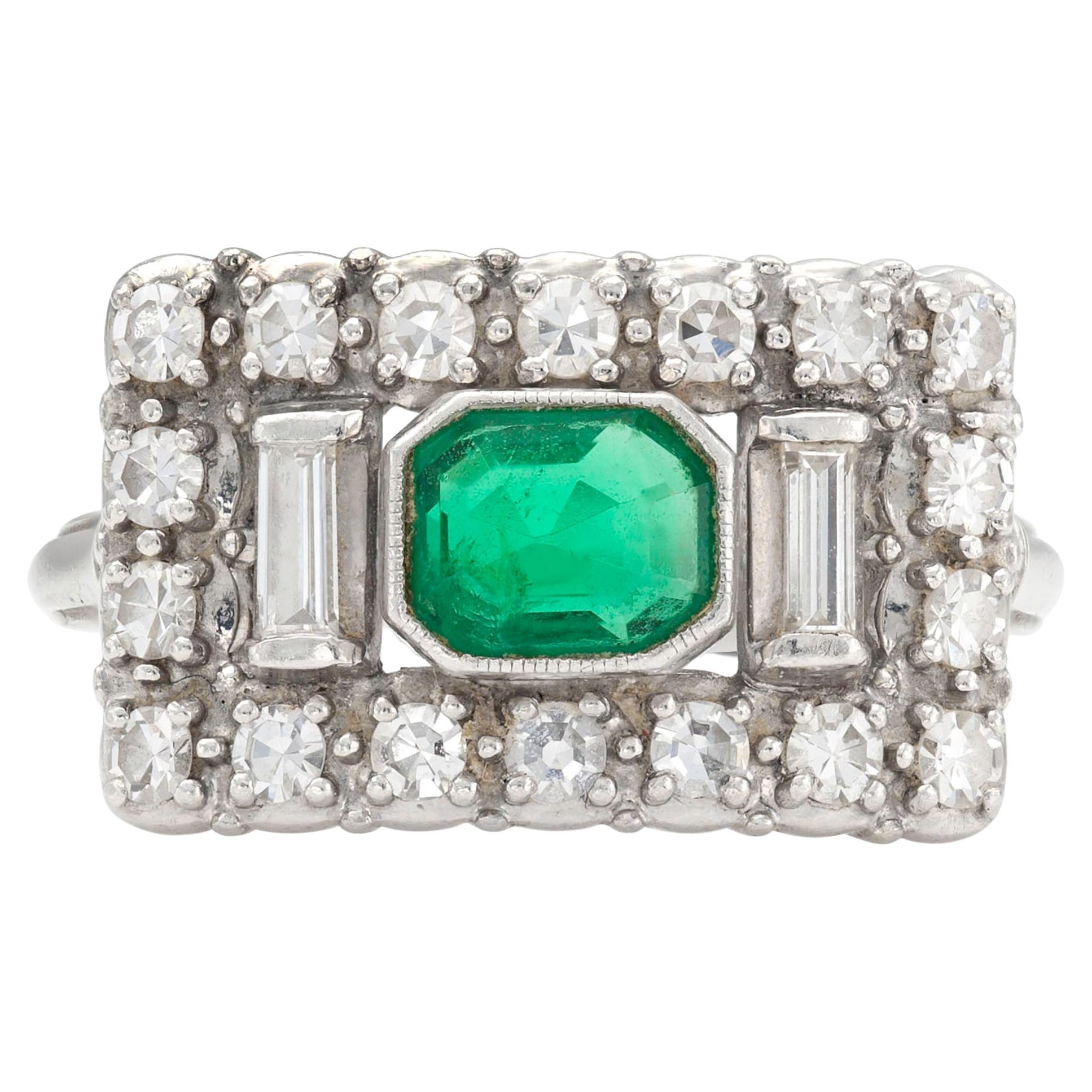 Art Deco Diamond and Emerald Ring, circa 1930 at 1stDibs | 1930 art ...