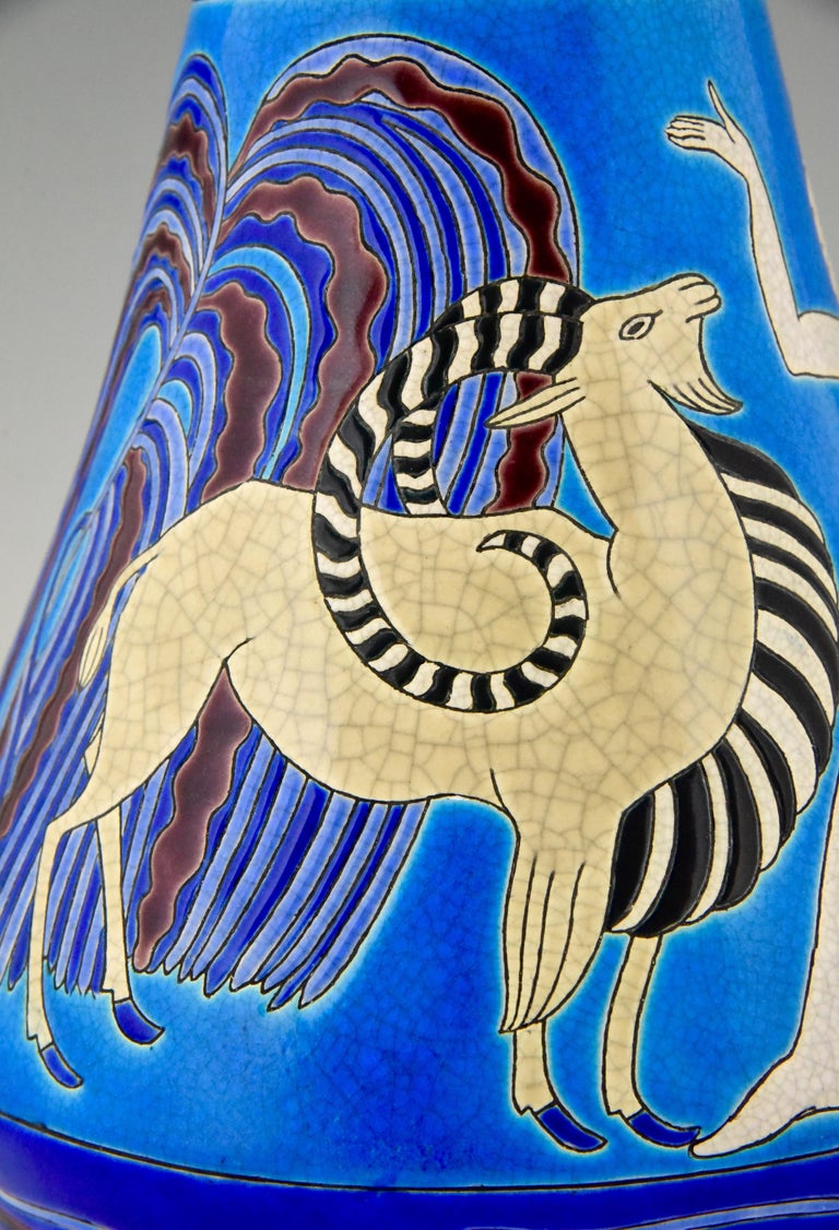 Art Deco Ceramic Vase with Bathing Nudes by Primavera Longwy 1925 ...