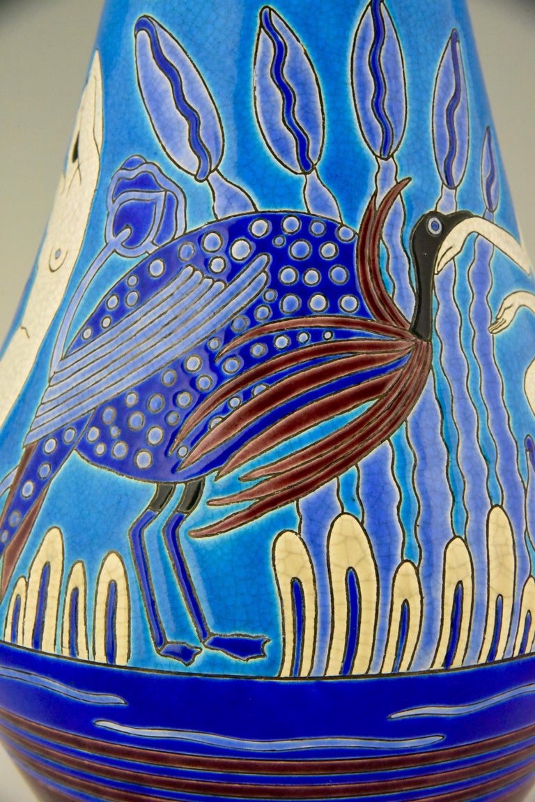 Art Deco Ceramic Vase with Bathing Nudes by Primavera Longwy 1925 ...