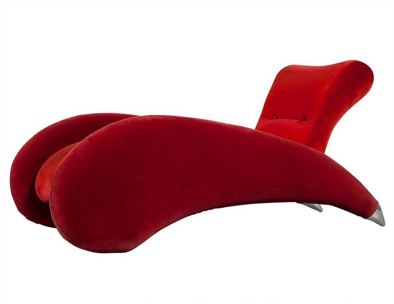 Modern Red Art Deco Chaise Longue at 1stDibs | art deco chaise lounge ...