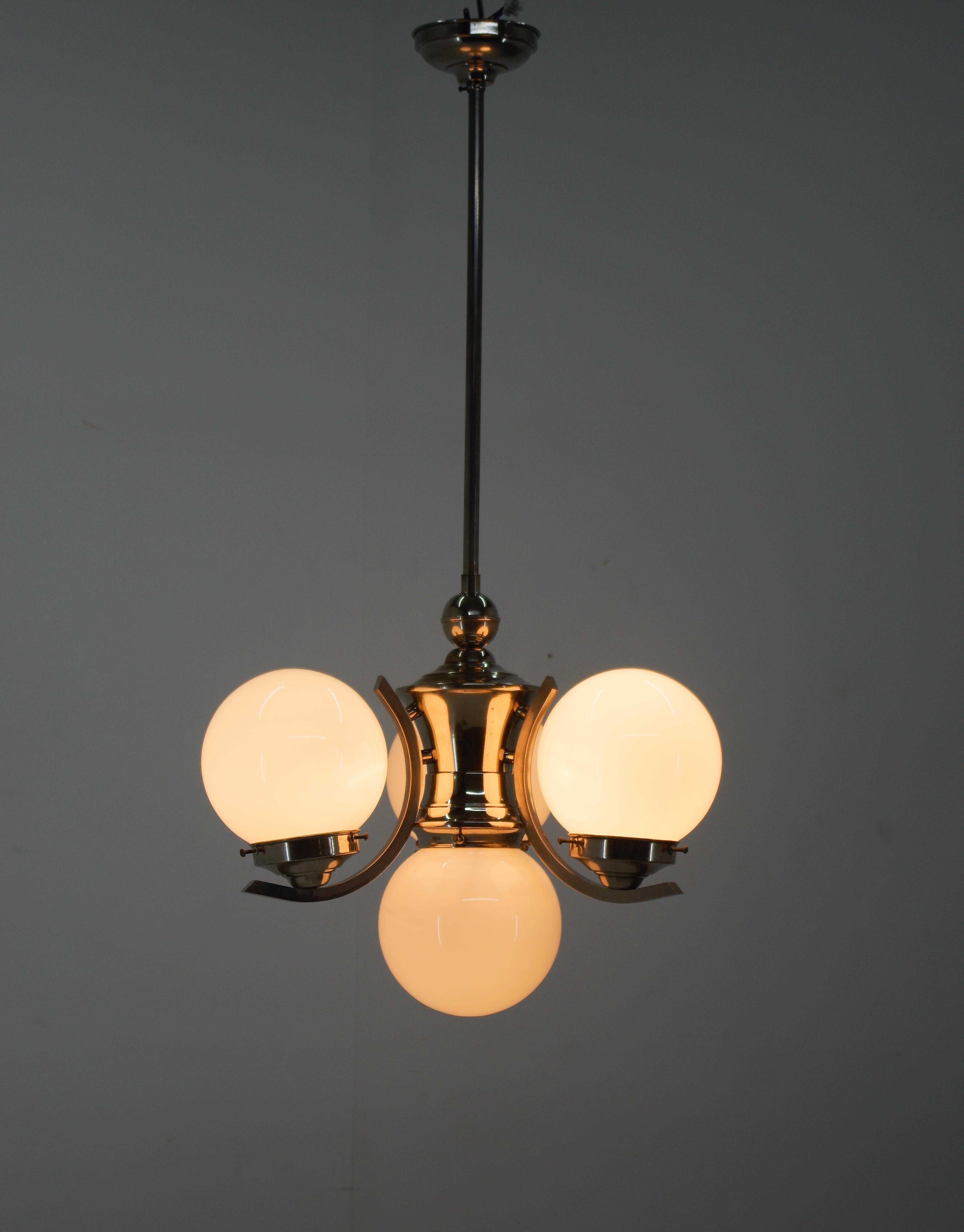 Art Deco Chandelier, 1930s, Restored For Sale at 1stDibs