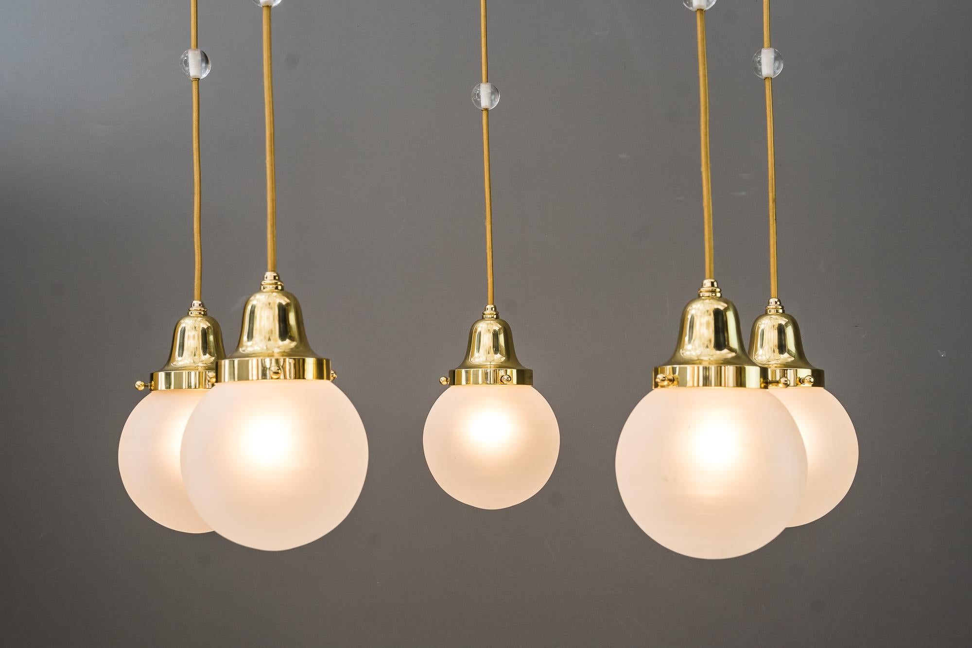 Art Deco Chandelier Vienna around 1920s with Original Glasses at 1stDibs