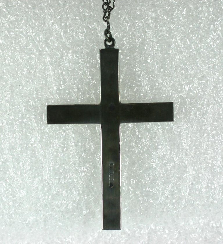 Art Deco Channel Set Cross Necklace at 1stDibs