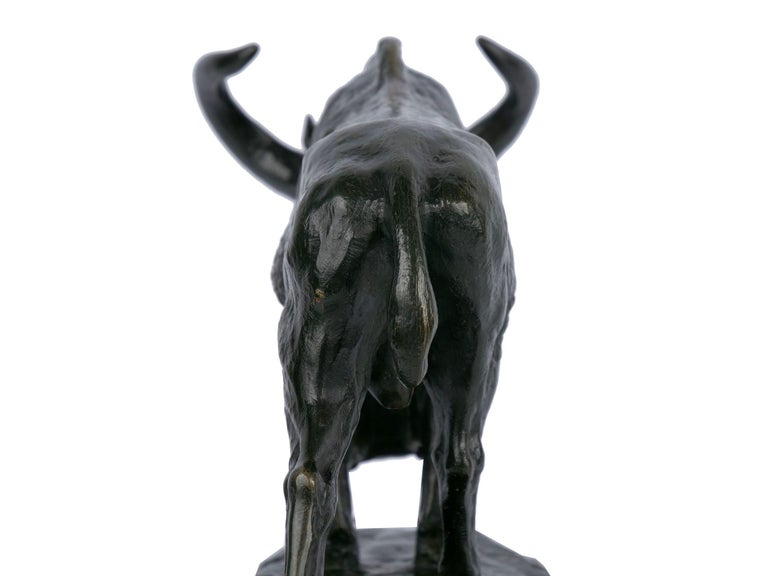 Art Deco “Charging Ram” Modernist Bronze Sculpture by Felix Guis, circa ...