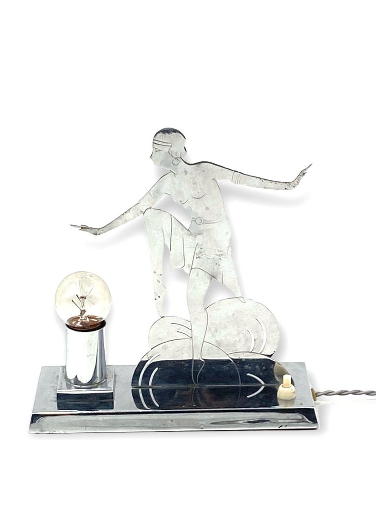 Art Déco Charleston Dancer Cubist Table Lamp, LW Paris France, circa ...