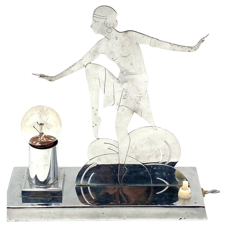 Art Déco Charleston Dancer Cubist Table Lamp, LW Paris France, circa ...