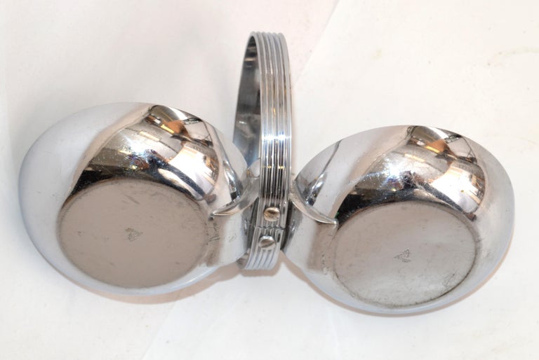 Art Deco Chase USA Chrome on Brass Twin Candy and Nut Dish designed ...
