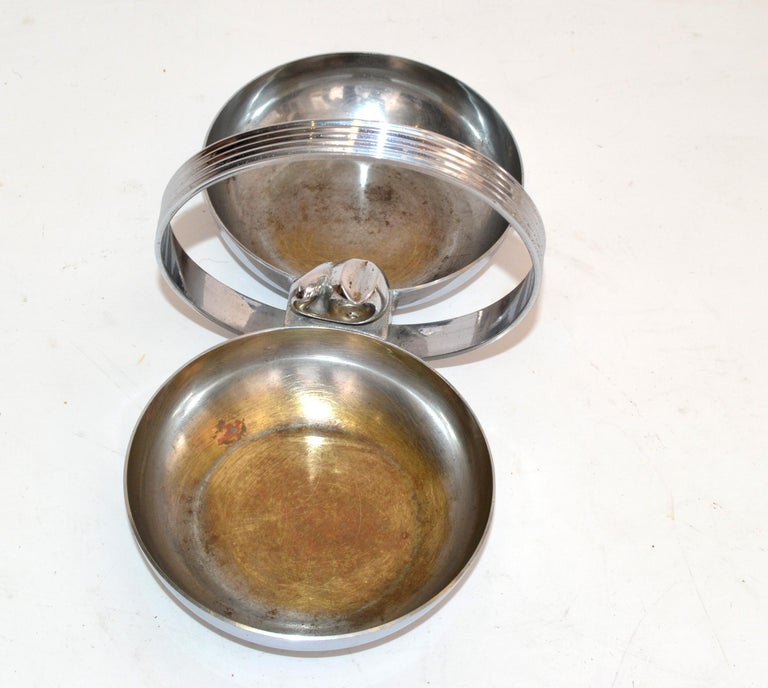 Art Deco Chase USA Chrome on Brass Twin Candy and Nut Dish designed ...
