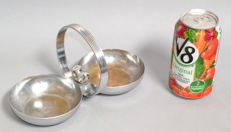 Art Deco Chase USA Chrome on Brass Twin Candy and Nut Dish designed ...