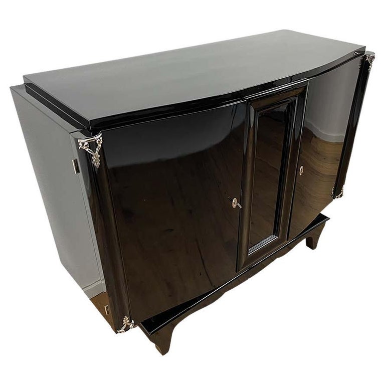 Art Deco Chest of Drawers from Paris Around 1920 in Black Piano Lacquer ...