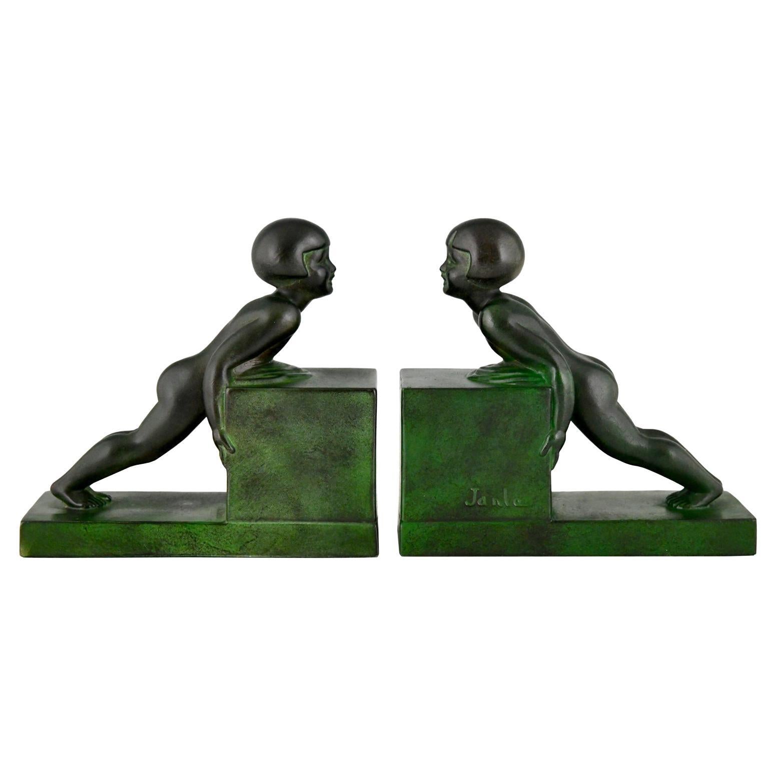 Art Deco Squirrel Bookends Max Le Verrier France Original 1930 at 1stDibs