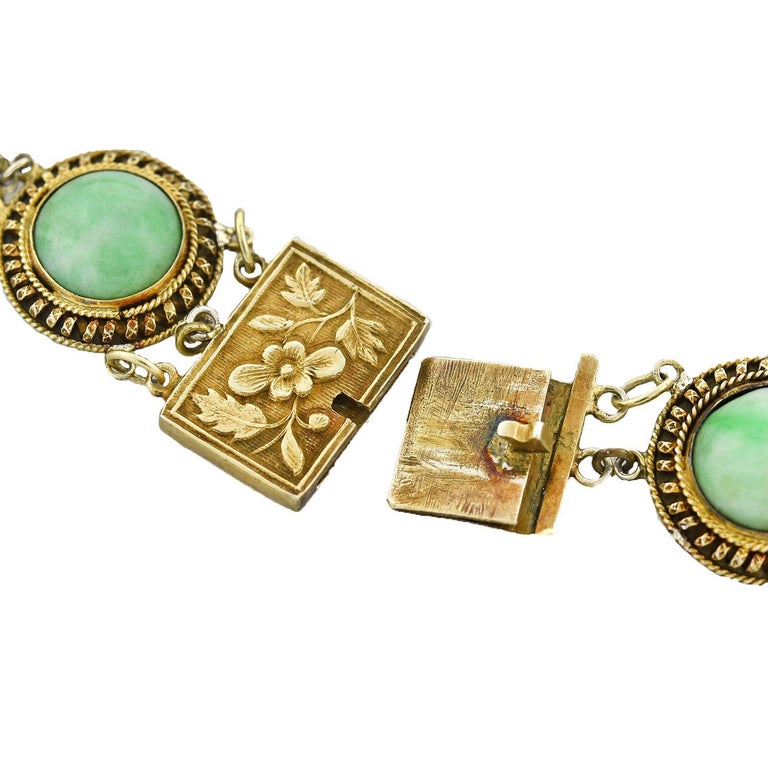 Art Deco Chinese Jade Link and Tassel Pendant Necklace at 1stDibs