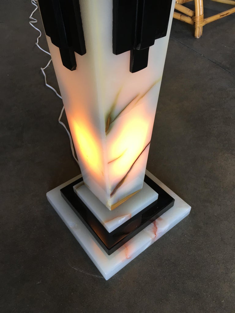 Art Deco Chiparus Style Light Up Marble Pedestal at 1stDibs