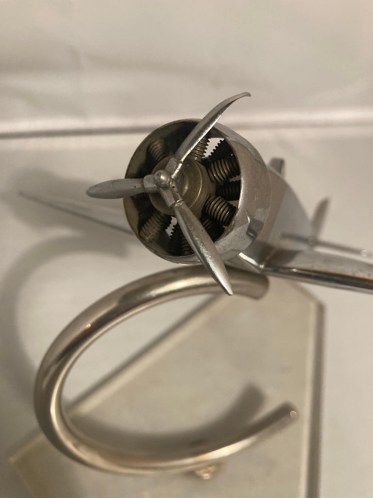 Art Deco Chrome Aeroplane from the 30s, Decorative Desk Object For Sale ...