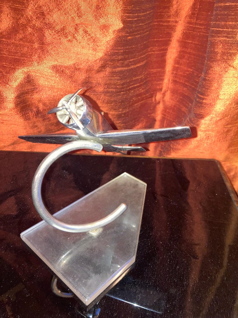 Art Deco Chrome Aeroplane from the 30s, Decorative Desk Object For Sale ...