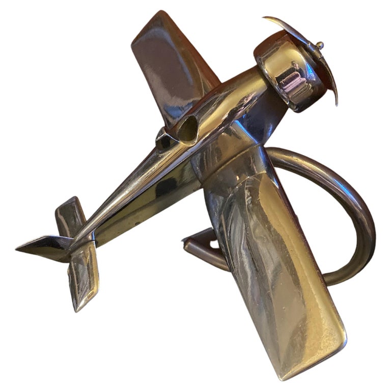 Art Deco Chrome Aeroplane from the 30s, Decorative Desk Object For Sale ...