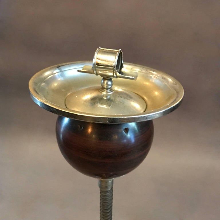 Art Deco Chrome and Faux Wood Finish Standing Train Ashtray at 1stDibs