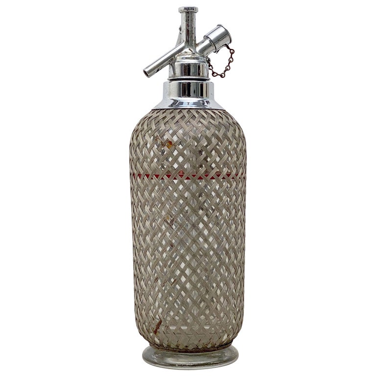 Art Deco Chrome and Wire Mesh Soda Siphon by Sparklets of London at 1stDibs