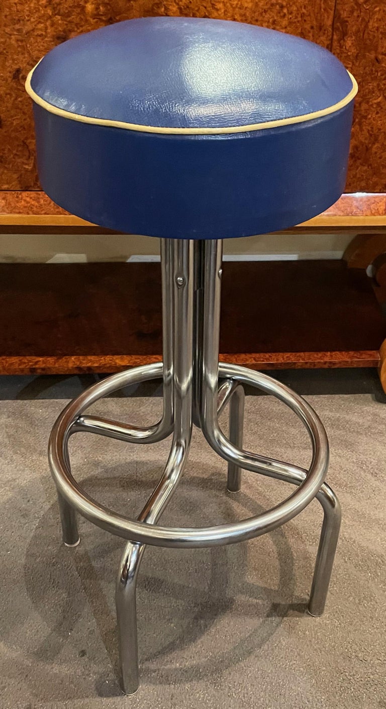 Art Deco Chrome Bar Stools with Original Swivel Tops For Sale at ...