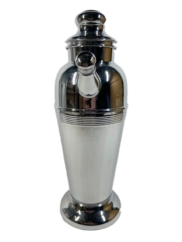 Art Deco Chrome Cocktail Shaker by Keystoneware with Yellow Bakelite ...