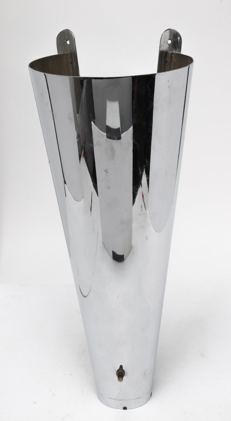 Art Deco Chrome Conical Wall Sconce For Sale at 1stDibs