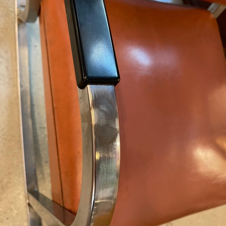 Art Deco Chrome Leather Rocking Chair by Gilbert Rohde For Sale at 1stDibs