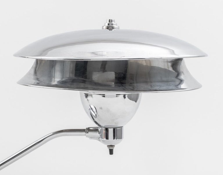 Art Deco Chrome Metal Table Lamp For Sale at 1stDibs