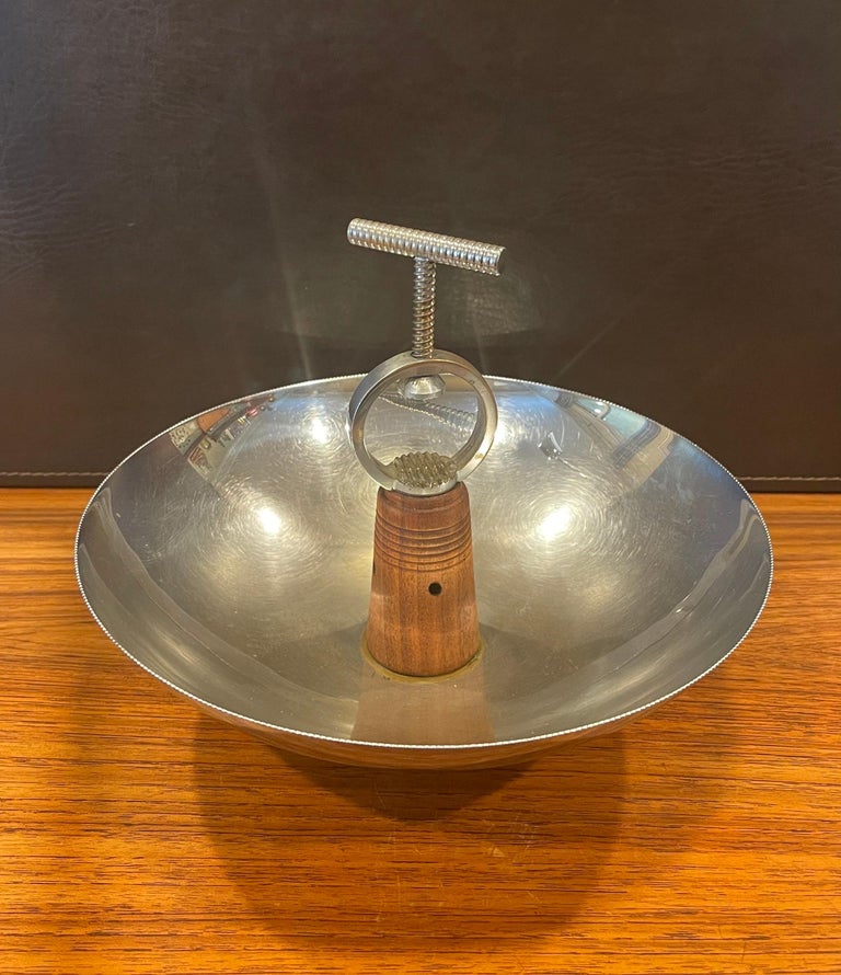 Art Deco Chrome Nut Bowl with Built-in Cracker by Chase Co. For Sale at ...