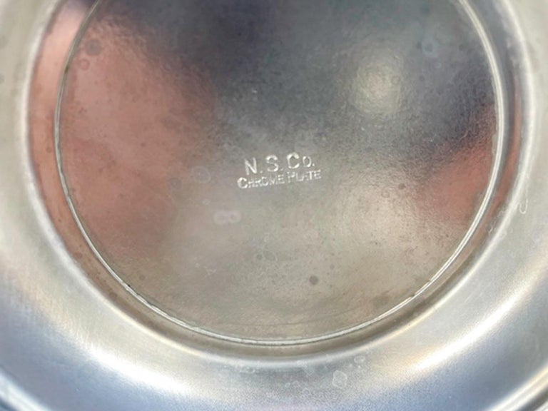 Art Deco Chrome Recipe Cocktail Shaker With Red Bakelite Handle Marked