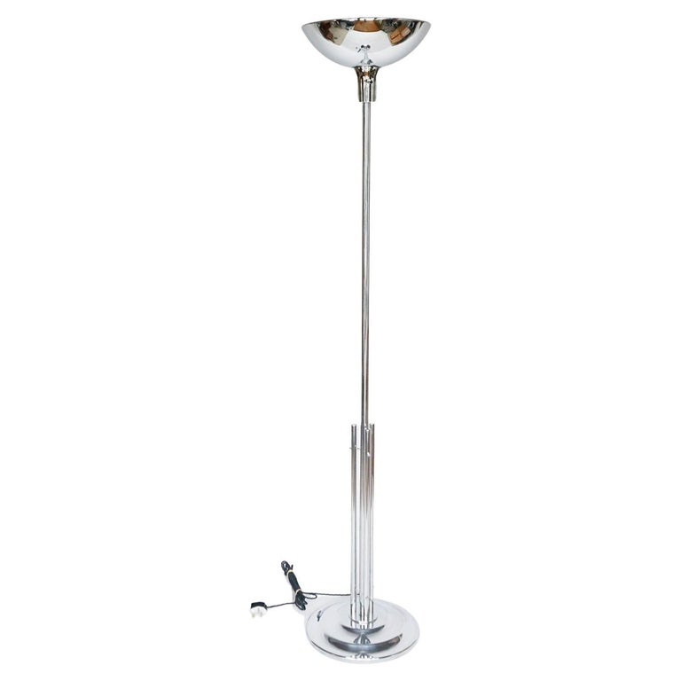 Art Deco Chromed Metal Uplighter For Sale at 1stDibs
