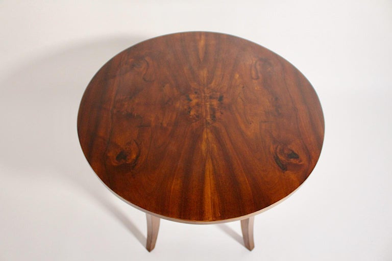 Art Deco Circular Brown Walnut Oak Coffee Table circa 1925 Vienna For ...