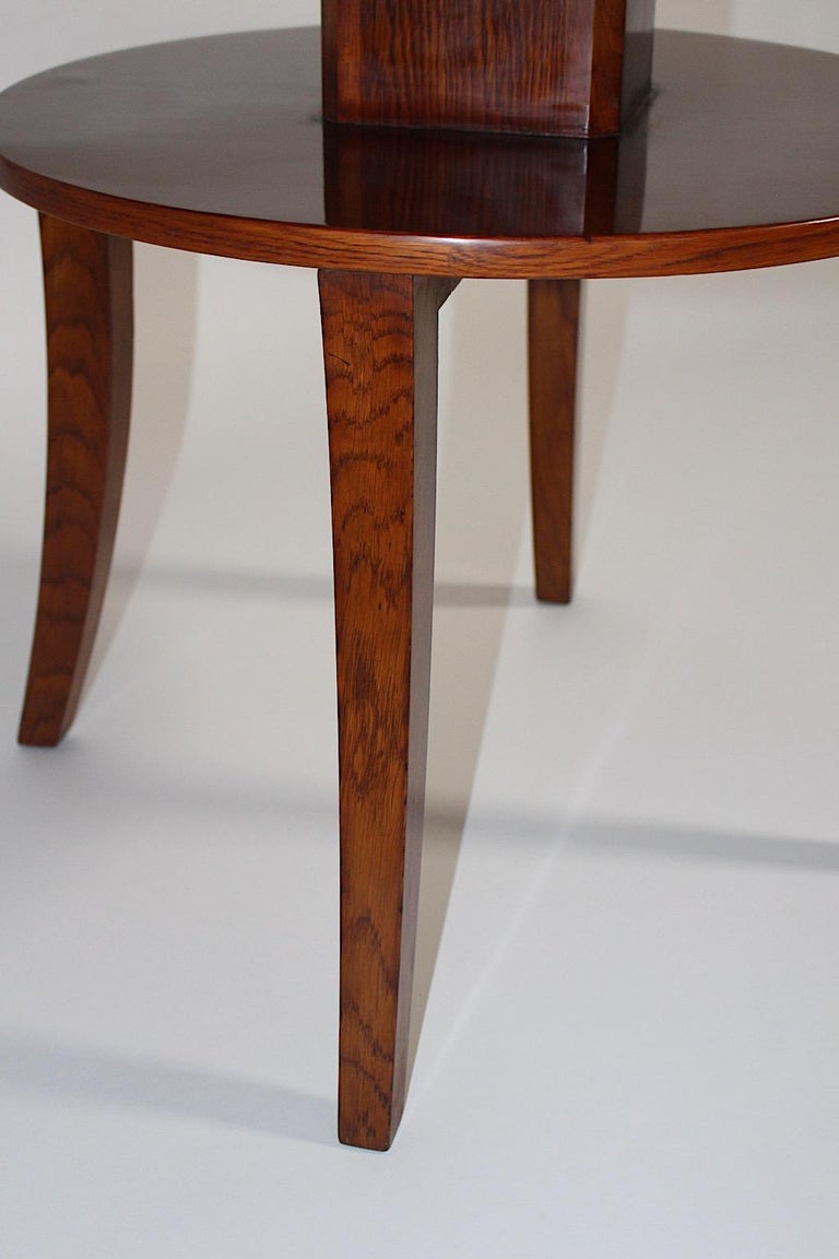Art Deco Circular Brown Walnut Oak Coffee Table circa 1925 Vienna For ...