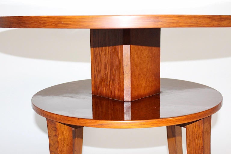 Art Deco Circular Brown Walnut Oak Coffee Table circa 1925 Vienna For ...