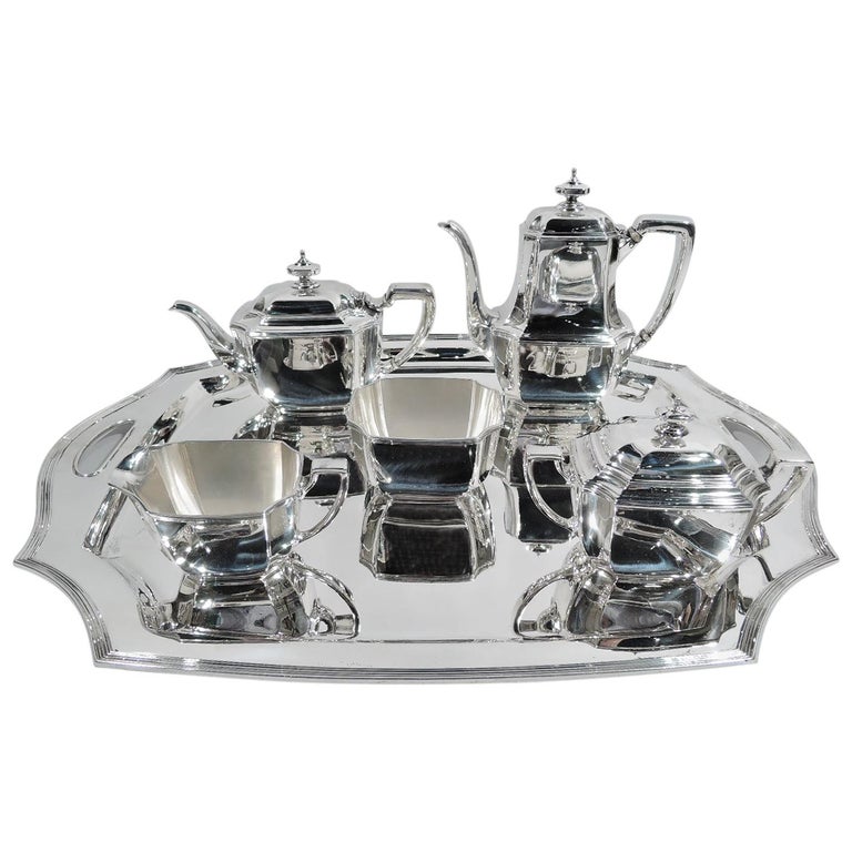 Art Deco Classic-Tiffany Hampton 5-Piece Coffee and Tea Set on Tray For ...