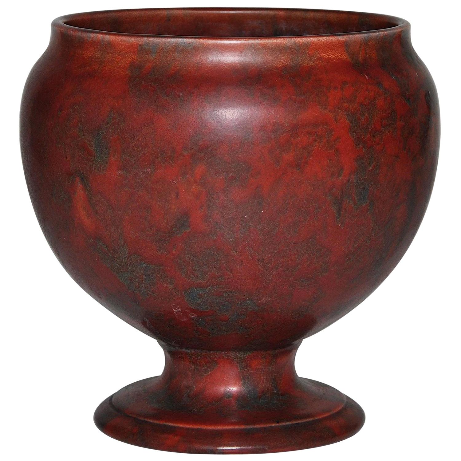 Art Deco Classical Mintons Hollins’ of Stoke on Trent Red Ceramic Pot ...