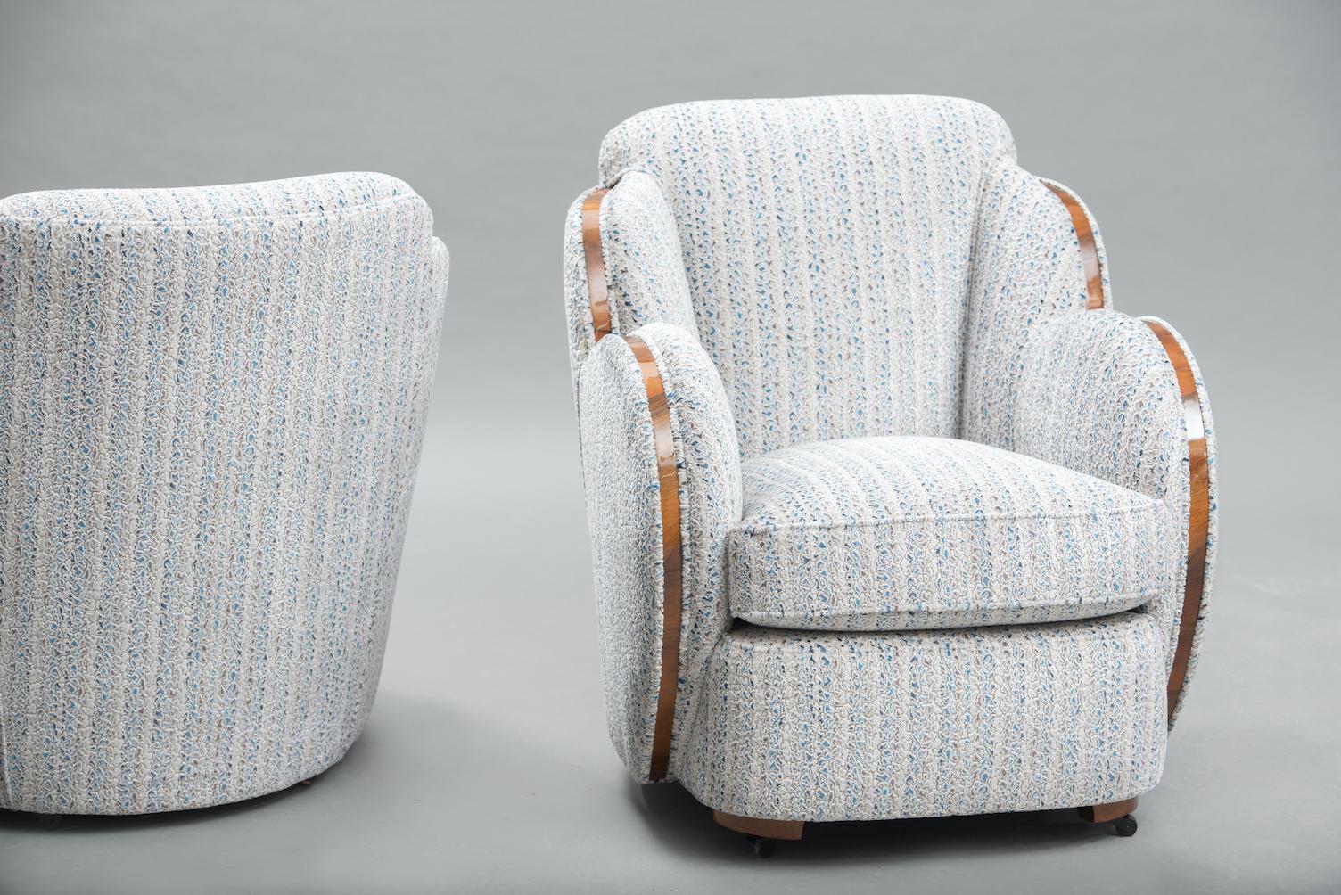 Art Deco Cloud Back Armchairs by Harry and Lou Epstein One Pair For ...