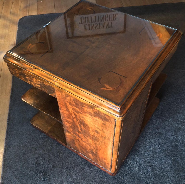 Art Deco Coffee Table Bookcase Dry Bar Cocktail Cabinet at 1stdibs